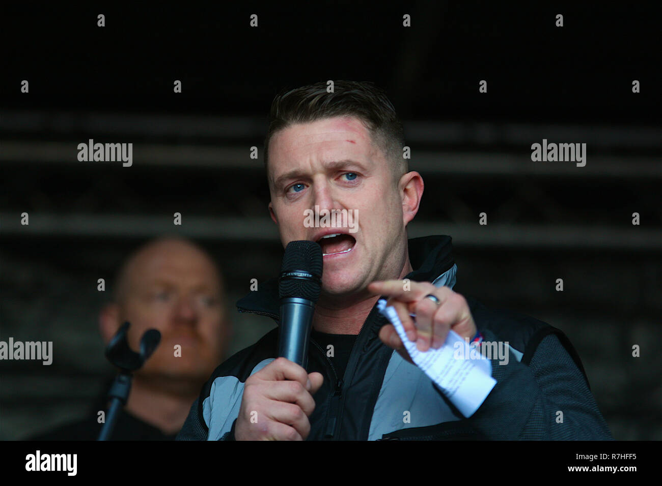 London, UK. 09th Dec, 2018. Tommy Robinson on the Brexit Betrayed Rally ...