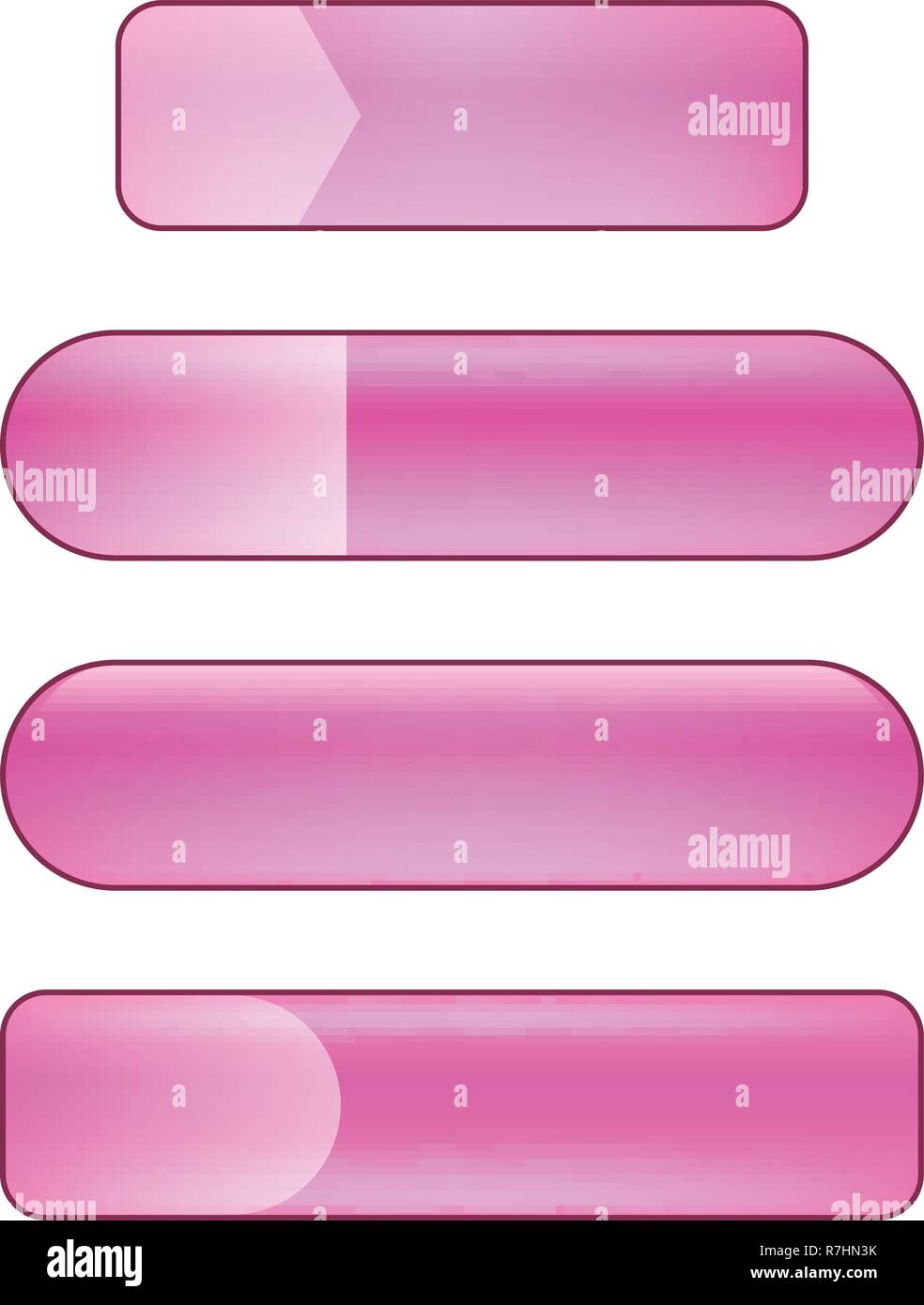 vector bright glossy web buttons set - purple and violet Stock Vector ...