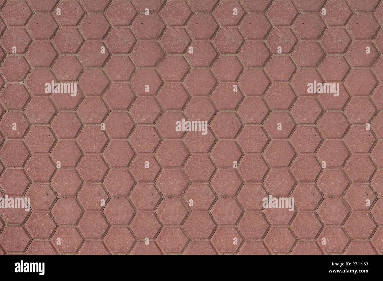 Urban hexagon, reddish floor plates pattern. Outdoor decoration texture ...