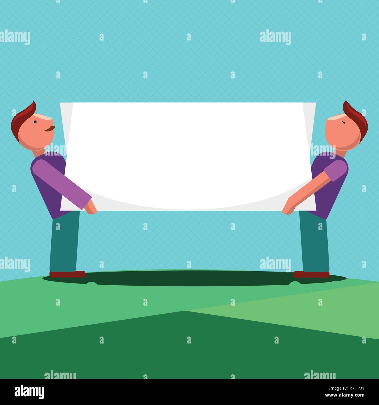 Two men carrying sign Stock Vector Images - Alamy