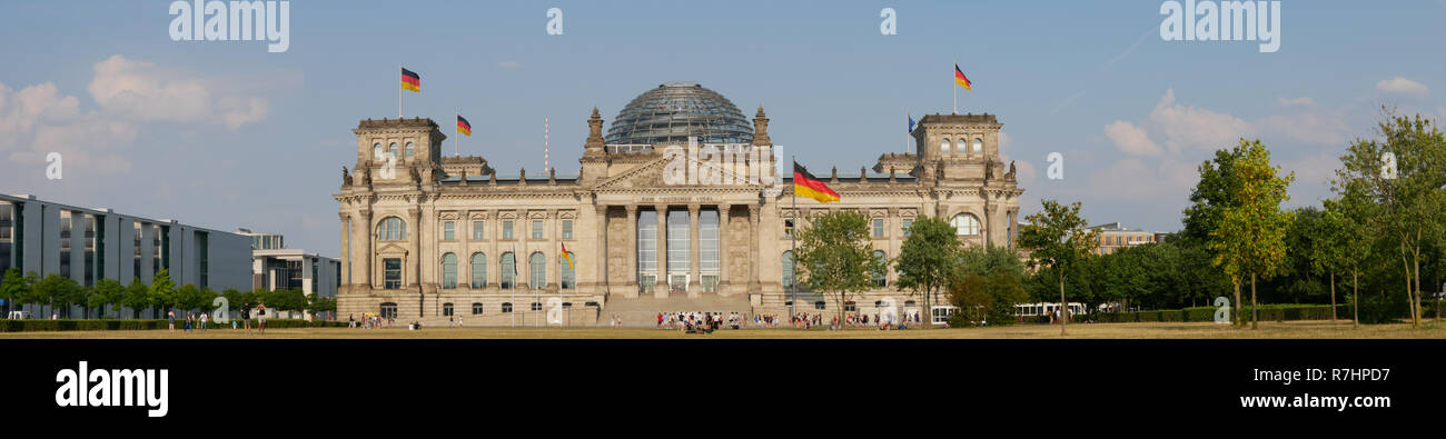 Panorama In Front of The Reichstag Building In Berlin, Germany Stock ...