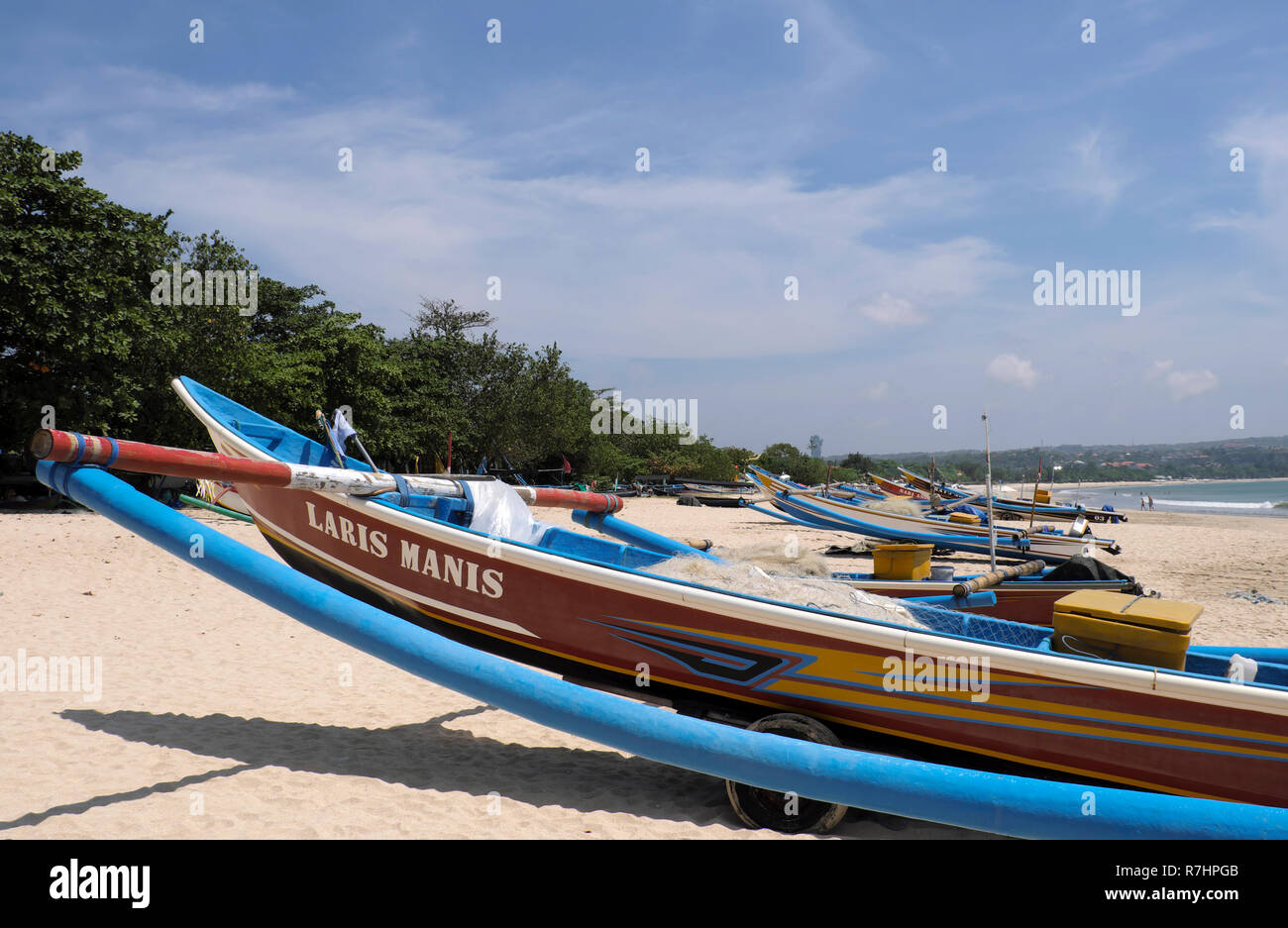 Seminyak traditional fishing boats, Bali, Indonesia Stock Photo - Alamy