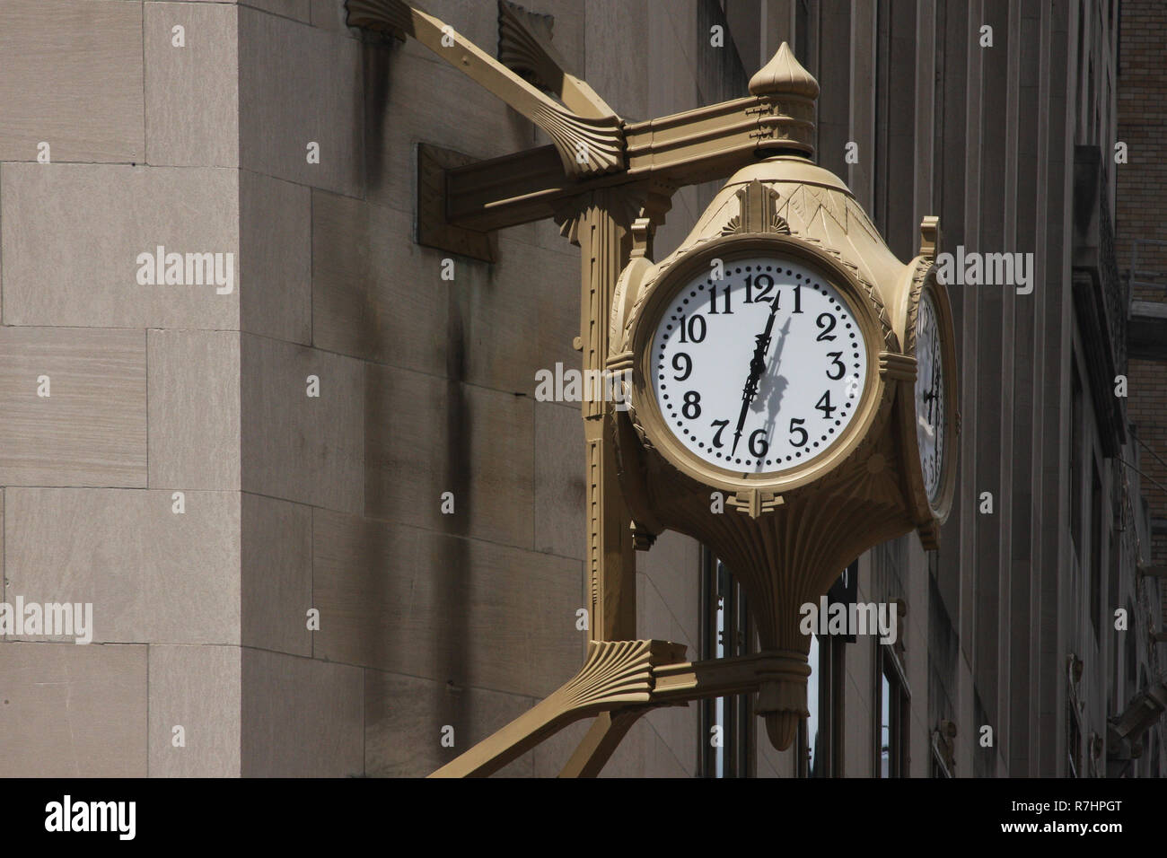 Old-fashioned outside clock in downtown Cincinnati, Ohio, USA Stock ...