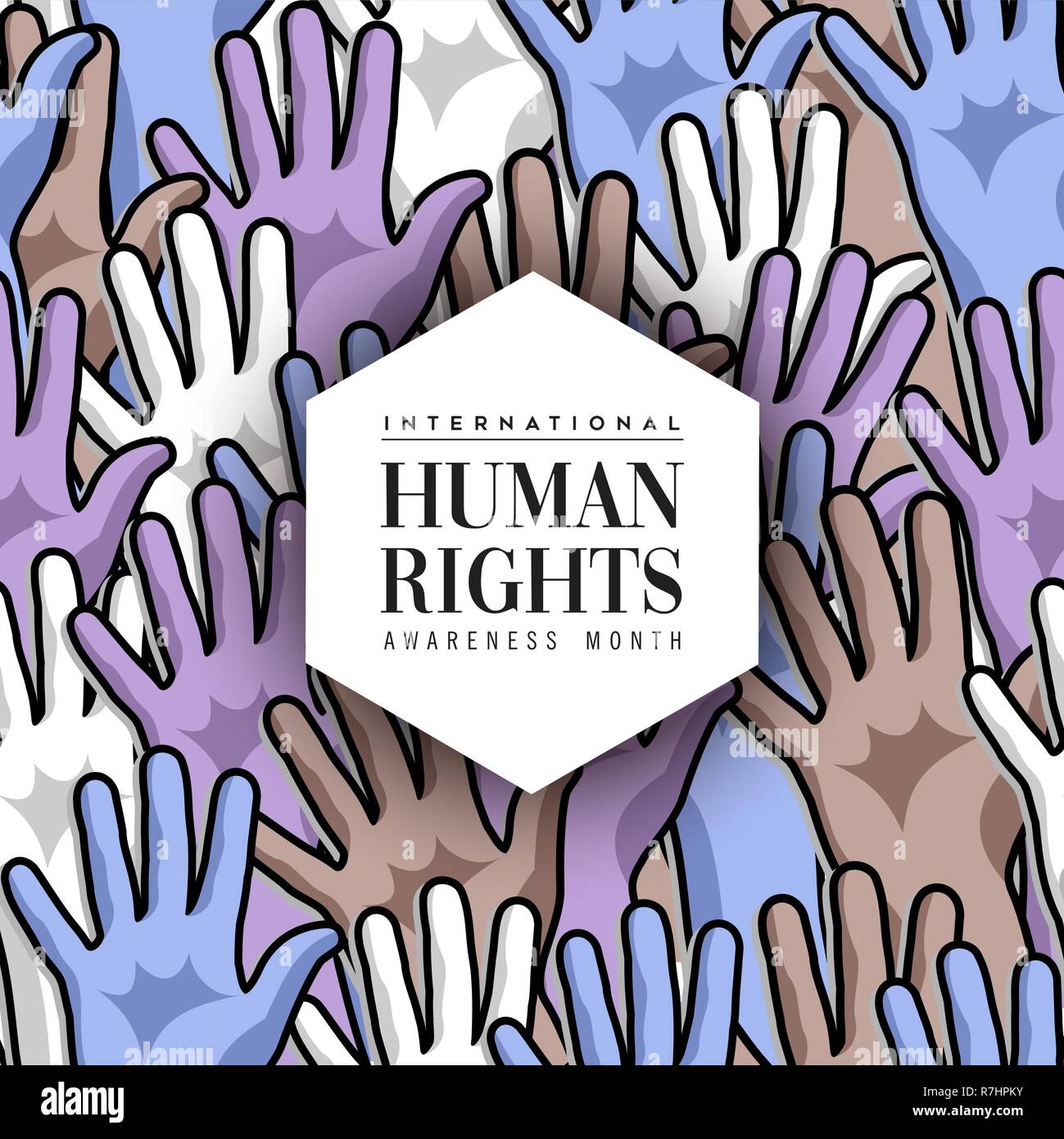 International Human Rights day illustration for global equality and ...