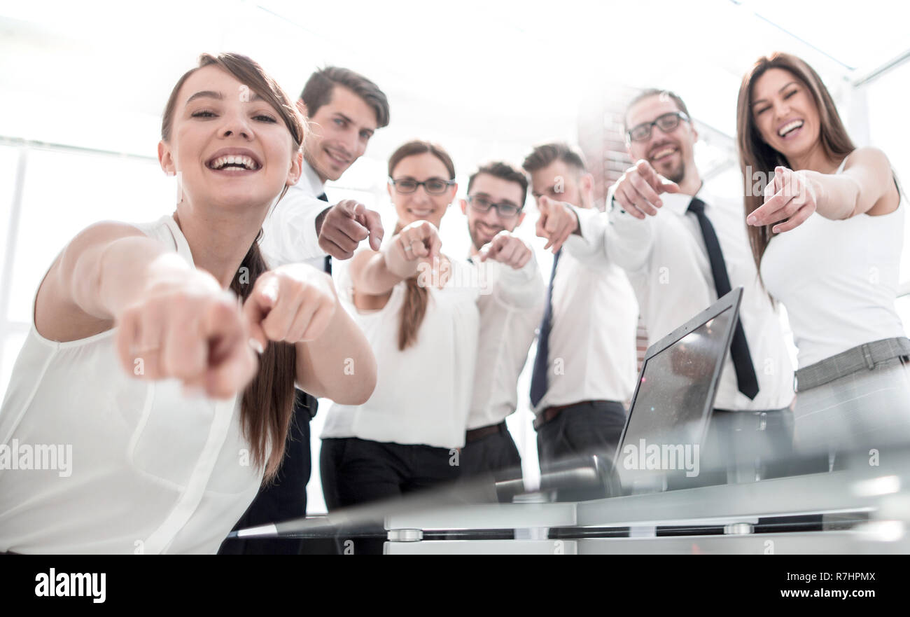 successful business team pointing to you Stock Photo - Alamy