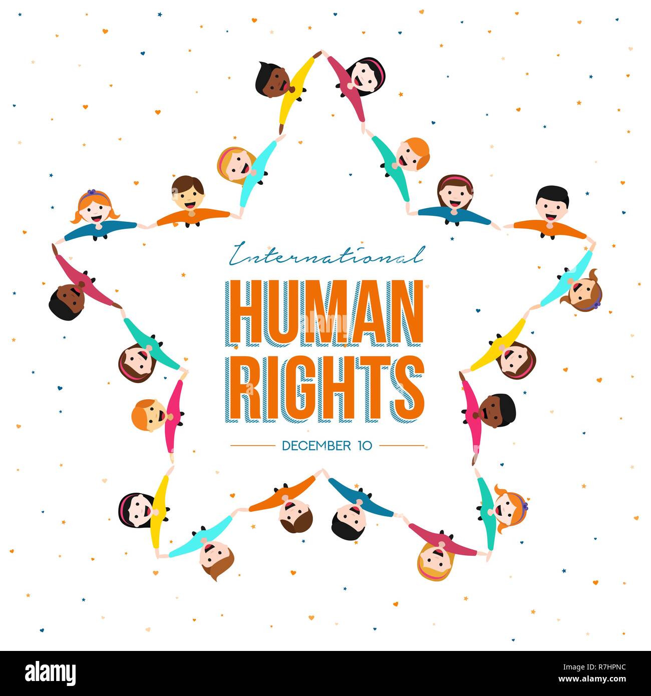 International Human Rights month illustration for global equality and ...