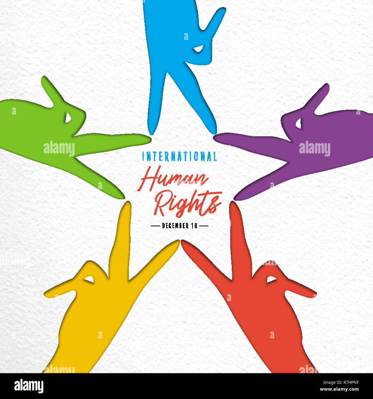 International Human Rights day illustration for global equality and ...