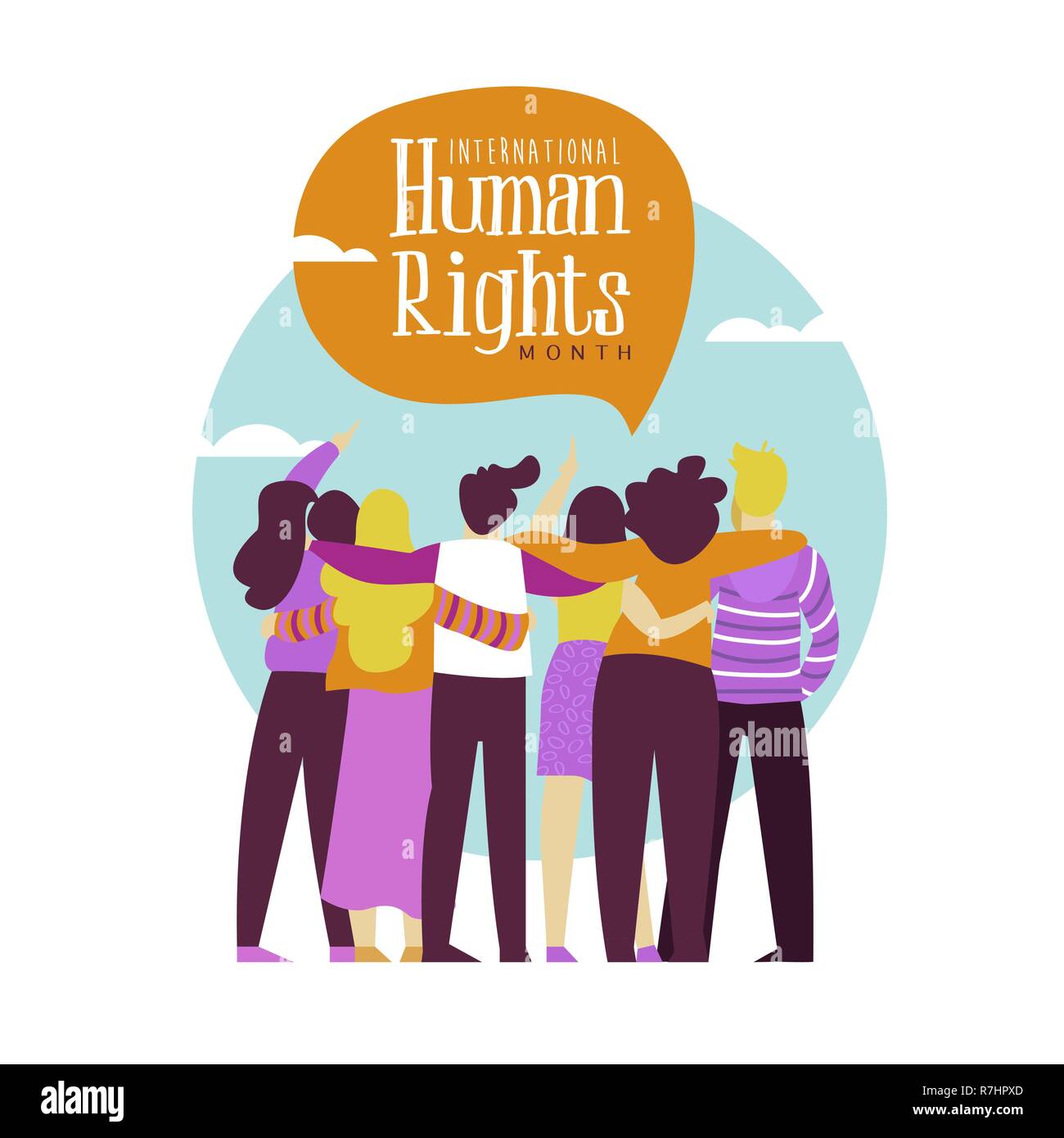 International Human Rights month illustration for global equality and ...