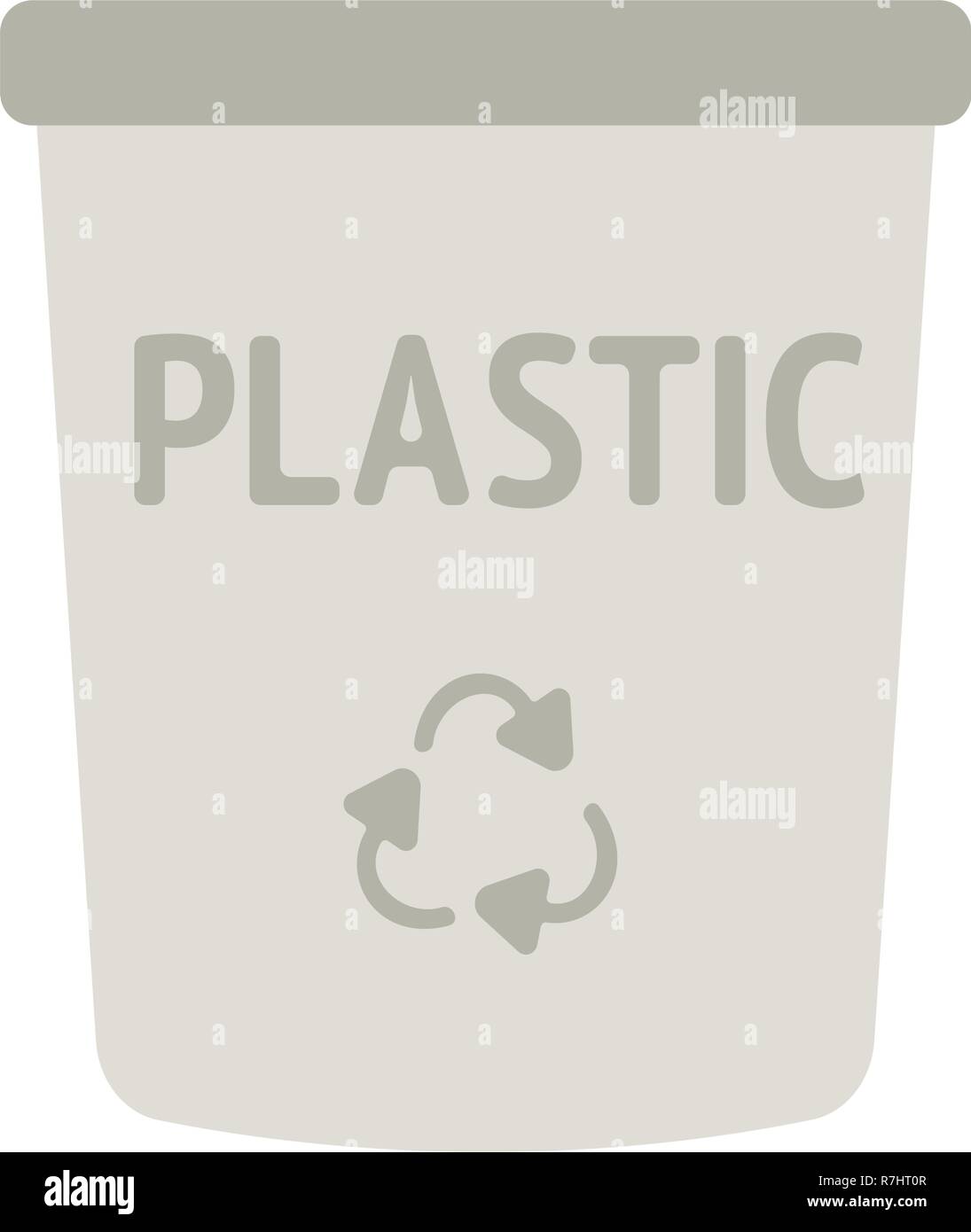 Vector icon of yellow waste bin with recycling sign Stock Vector Image ...
