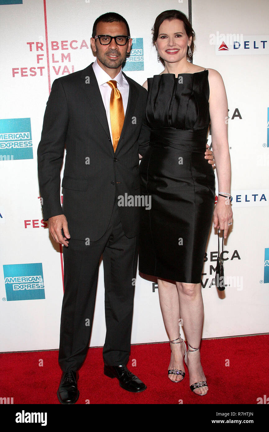 NEW YORK - APRIL 23: Actress Geena Davis (R) with her husband Reza ...