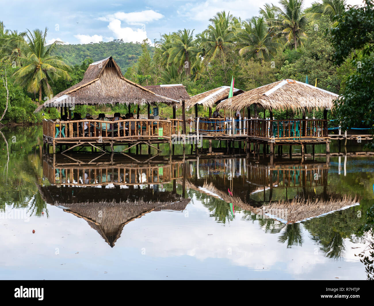 beautiful floating restaurant at Coron, Palawan, Philippines Stock ...