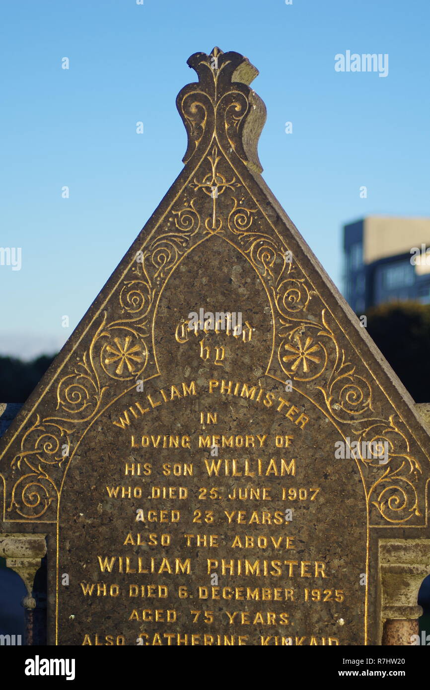 Larvikite Tombstone with Gilded Detail, Trinity Cemetery, Aberdeen ...