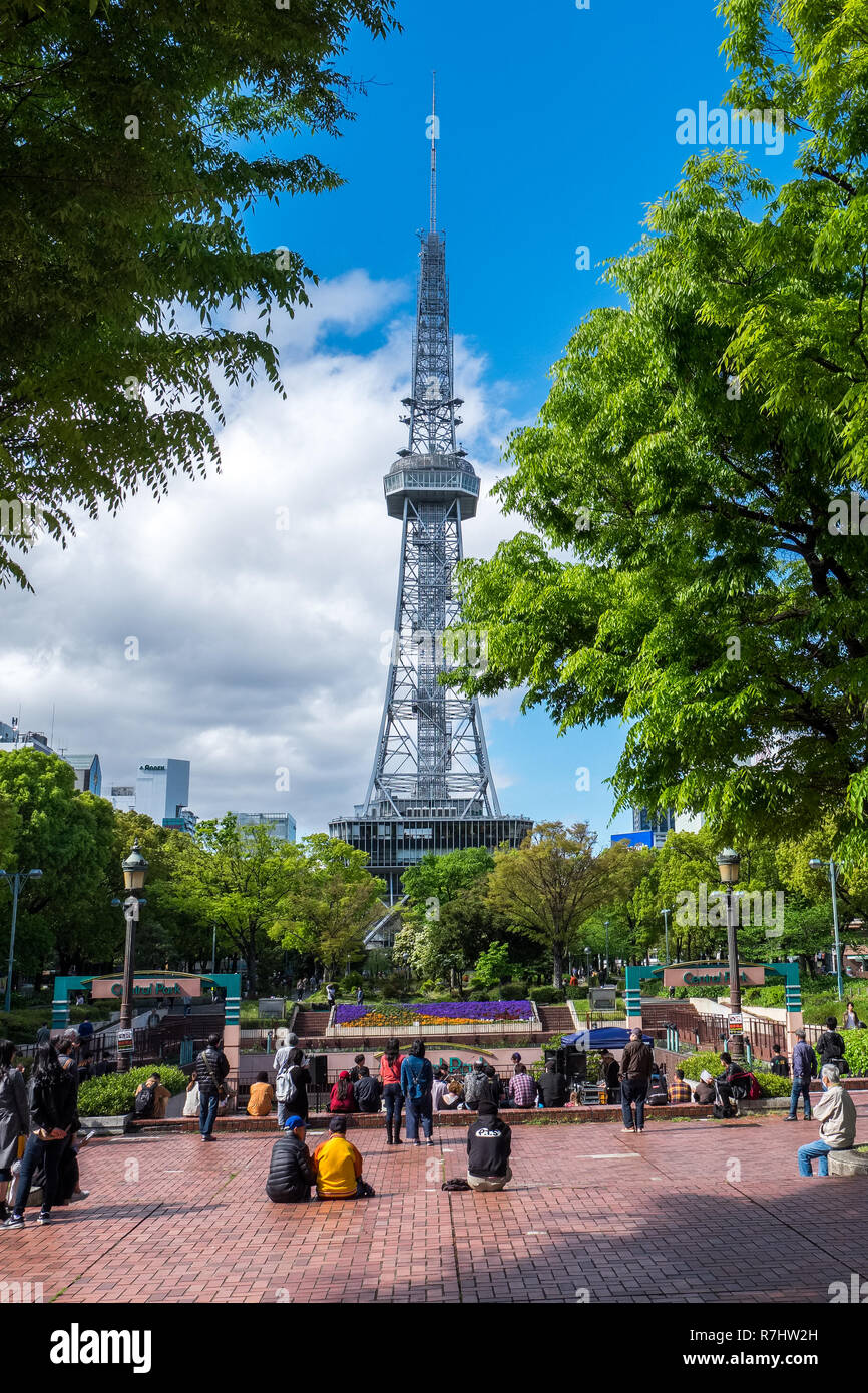 Landscape of TV tower in Sakae district, Nagoya city, Japan Stock Photo ...