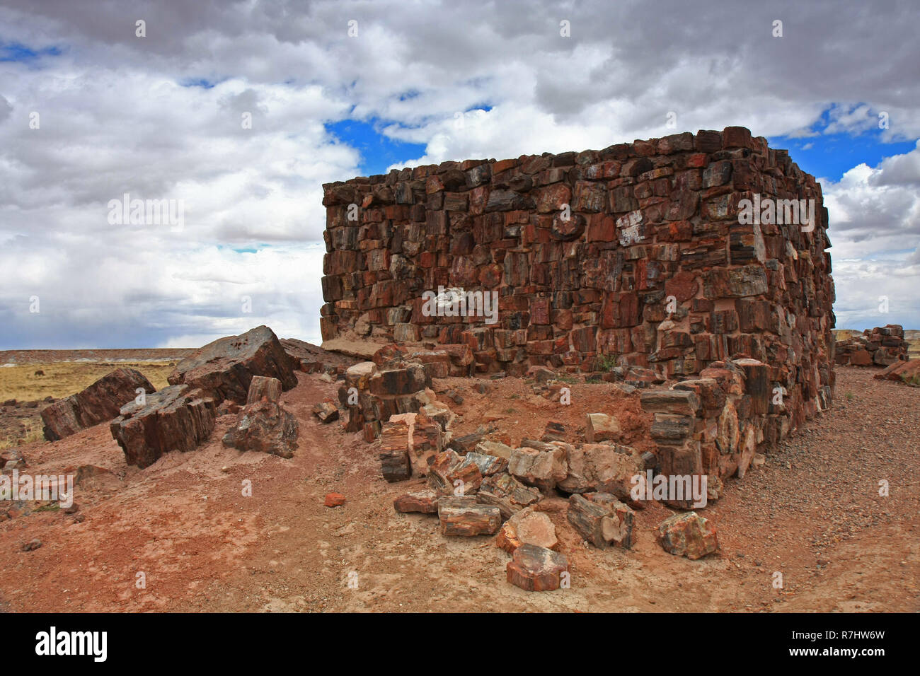 Agate House in Petrified Forest National Park, Arizona, a partially ...