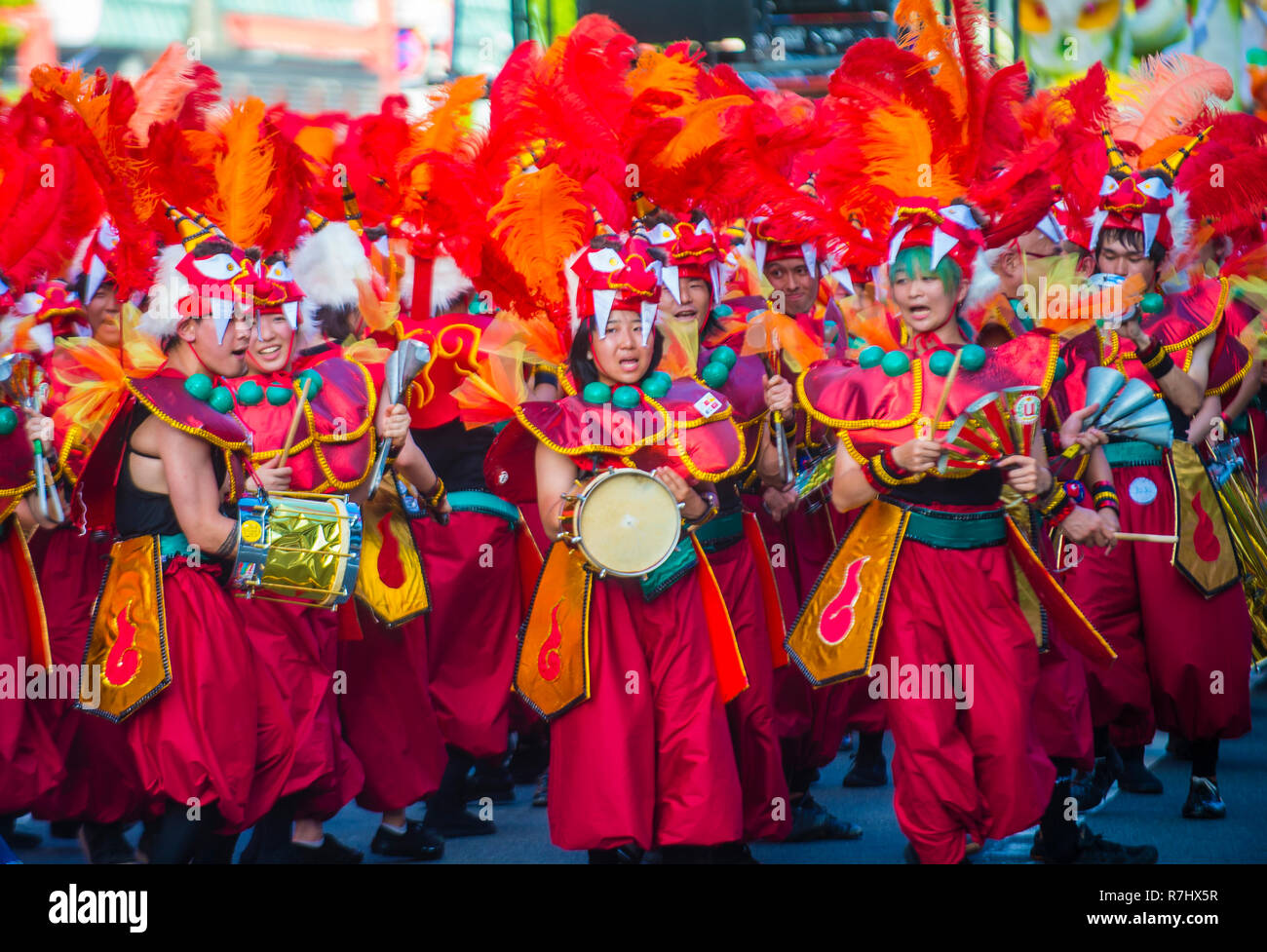 Participants in the Asakusa samba carnival in Tokyo Japan Stock Photo ...
