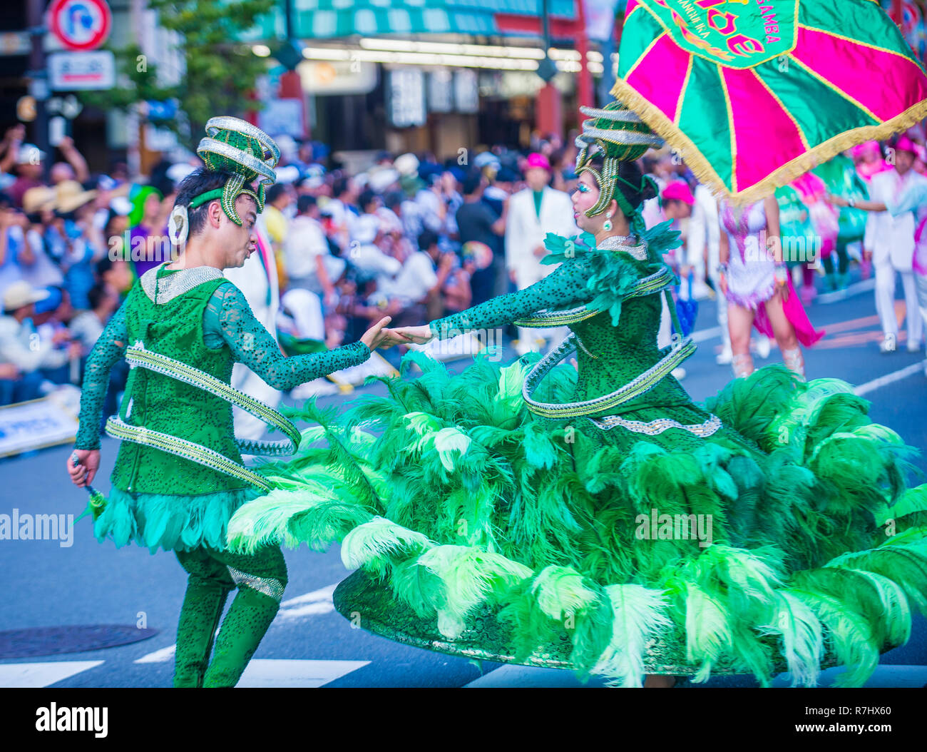 Participants in the Asakusa samba carnival in Tokyo Japan Stock Photo ...