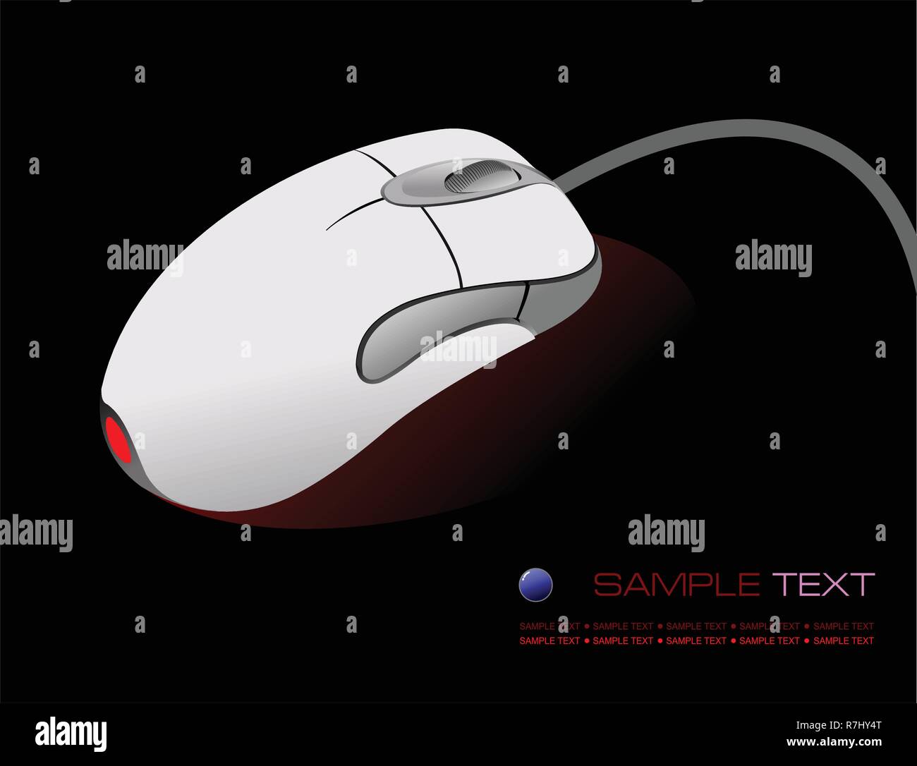 Computer mouse on black background. Vector illustration Stock Vector ...