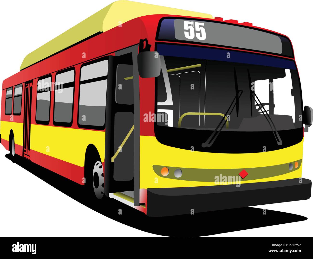 Red city bus. Coach. Vector illustration Stock Vector Image & Art - Alamy