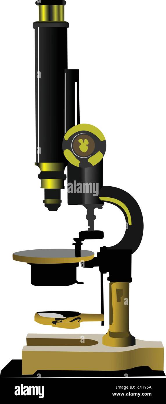 Old microscope. Colored vector illustration Stock Vector Image & Art ...