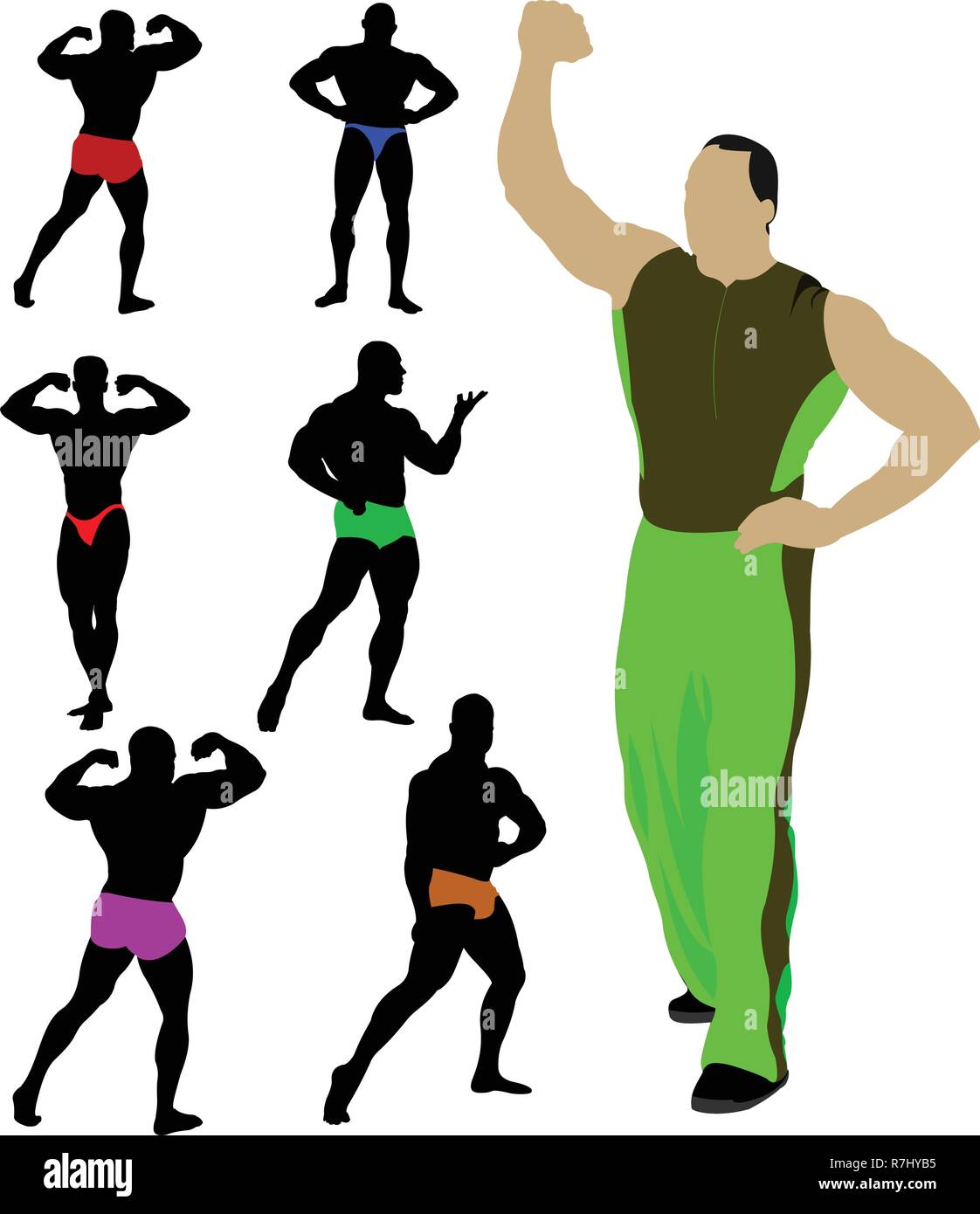 Bodybuilders collection vector Stock Vector Image & Art - Alamy