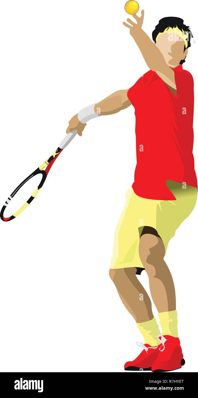Tennis player. Colored Vector illustration for designers Stock Vector ...