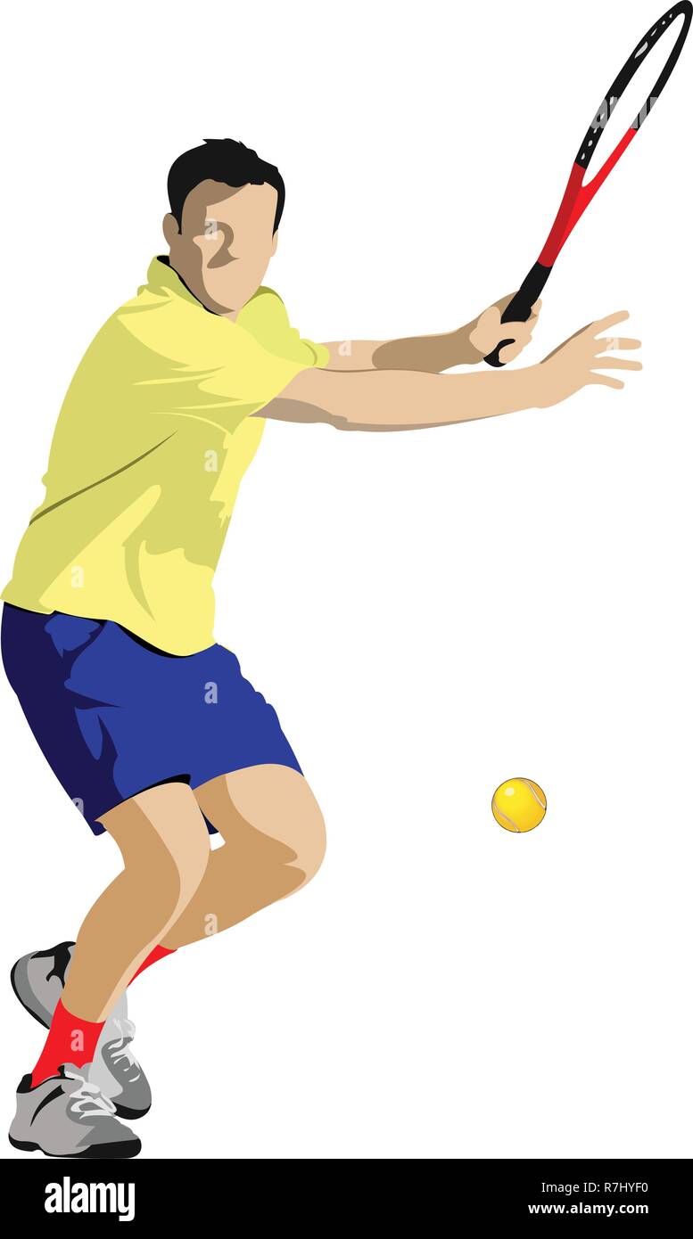 Tennis player. Colored Vector illustration for designers Stock Vector ...