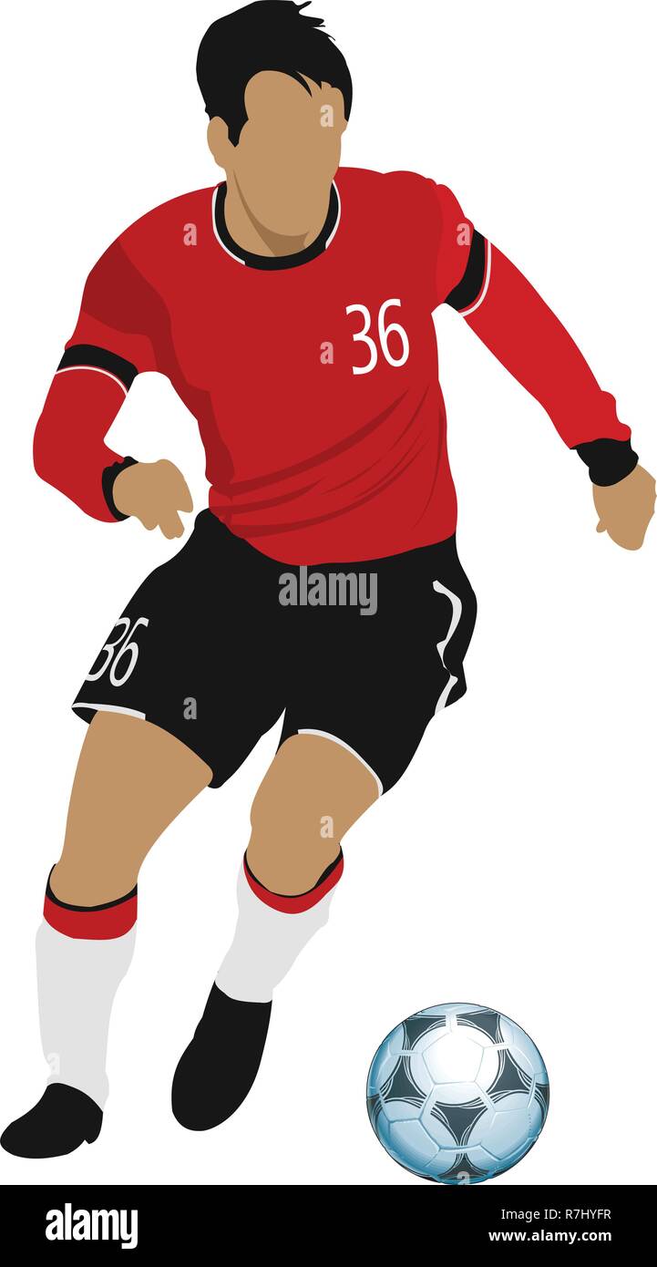 Football soccer players colored vector hi-res stock photography and ...