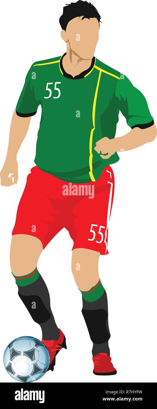 Soccer players. Colored Vector illustration for designers Stock Vector ...