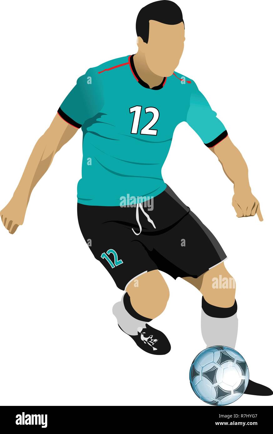Soccer players. Colored Vector illustration for designers Stock Vector ...