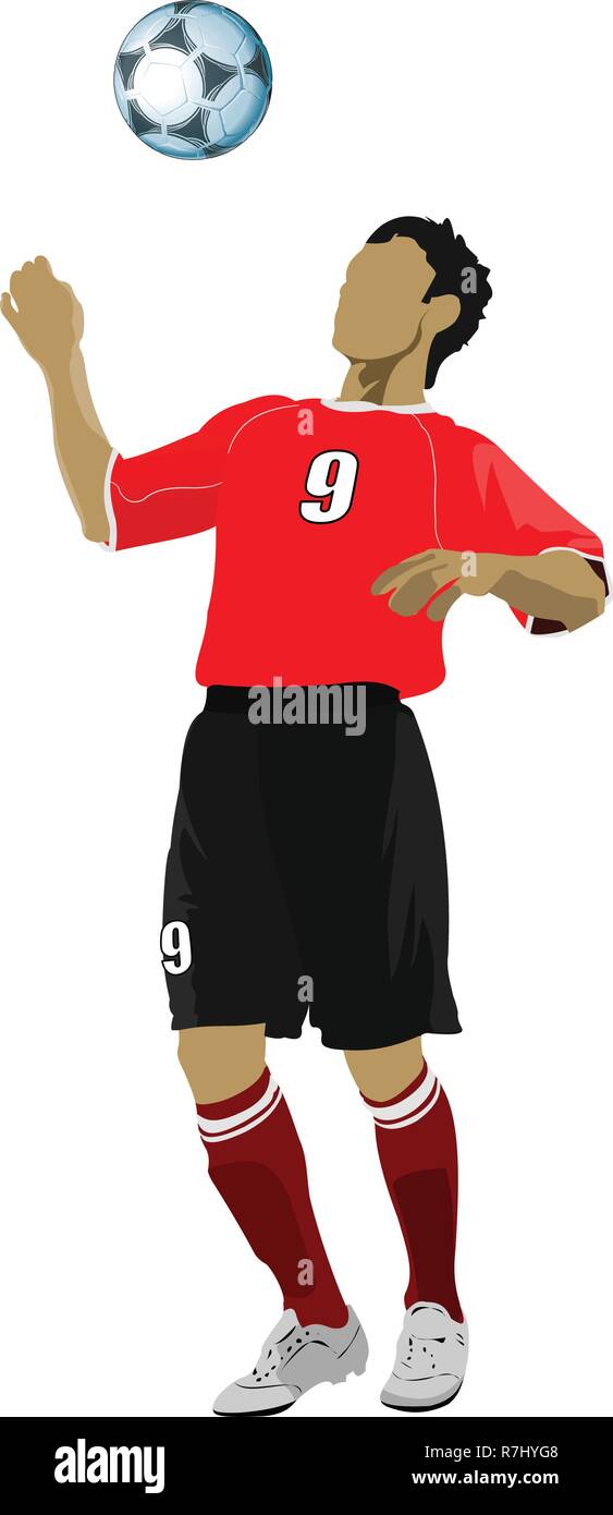 Soccer players. Colored Vector illustration for designers Stock Vector ...