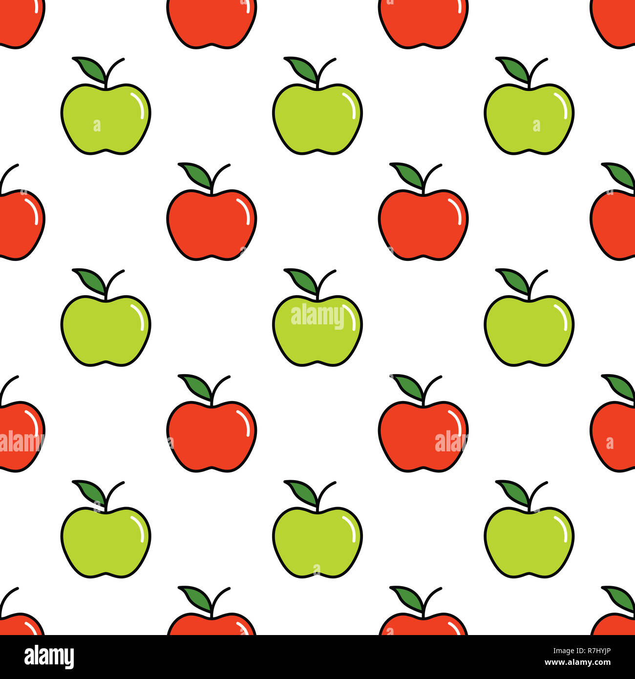 Red apple seamless pattern hi-res stock photography and images - Alamy