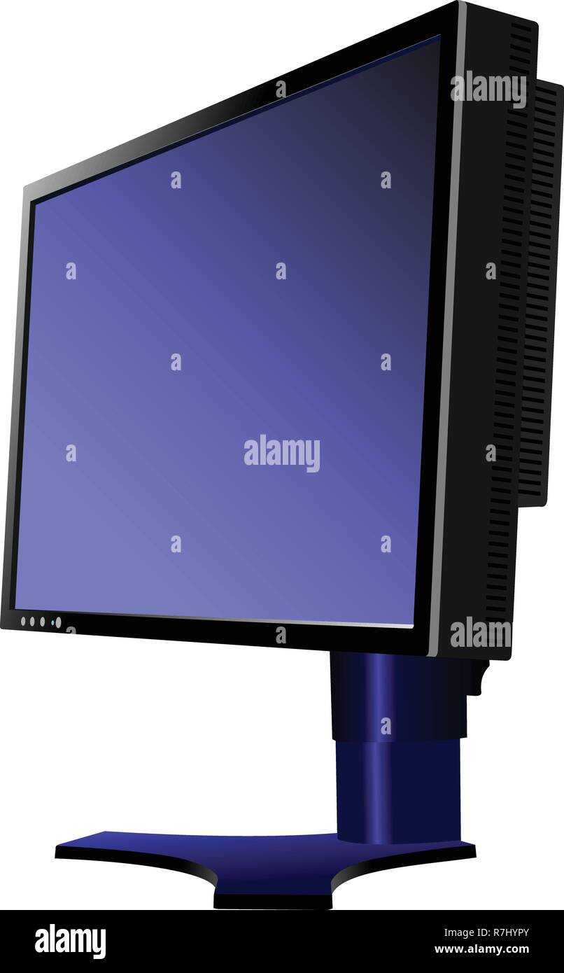 Flat Computer Monitor Display Vector Illustration Stock Vector Image