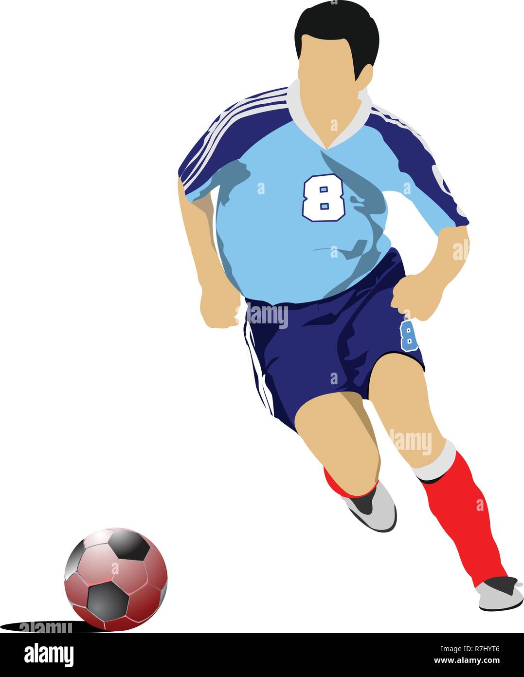 Soccer players. Colored Vector illustration for designers Stock Vector ...