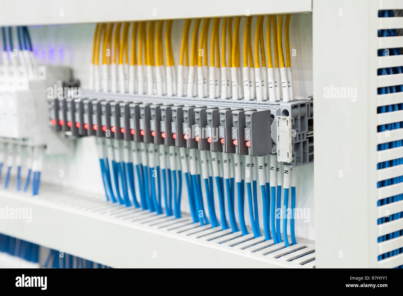 wired electrical board with terminals for industrial machine Stock ...