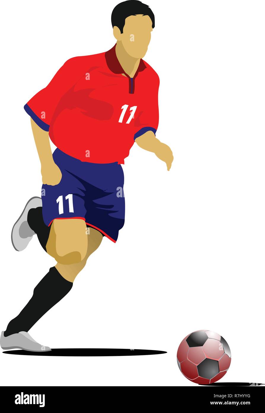 Soccer players. Colored Vector illustration for designers Stock Vector ...