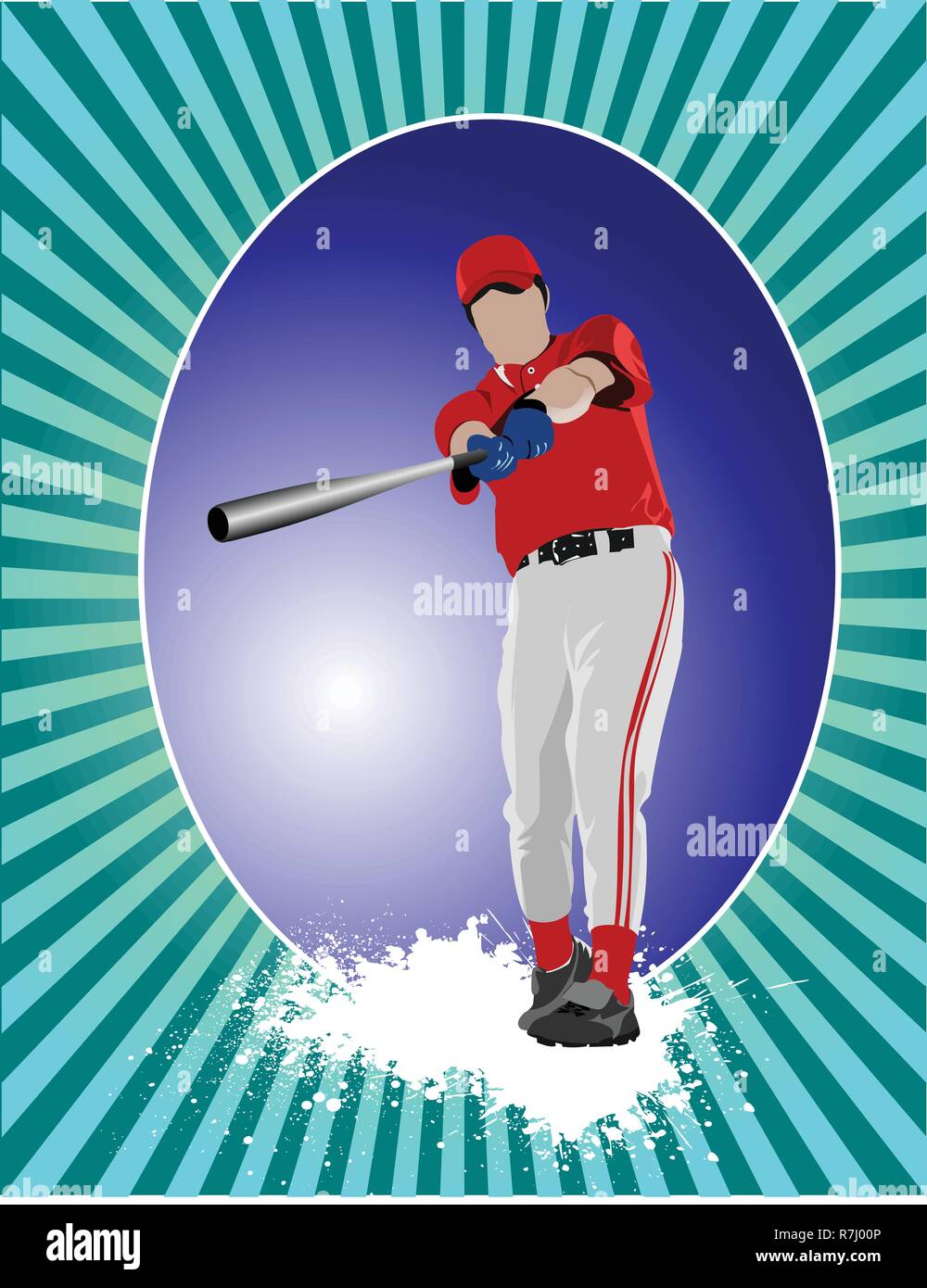 Baseball player poster. Vector illustration Stock Vector Image & Art ...