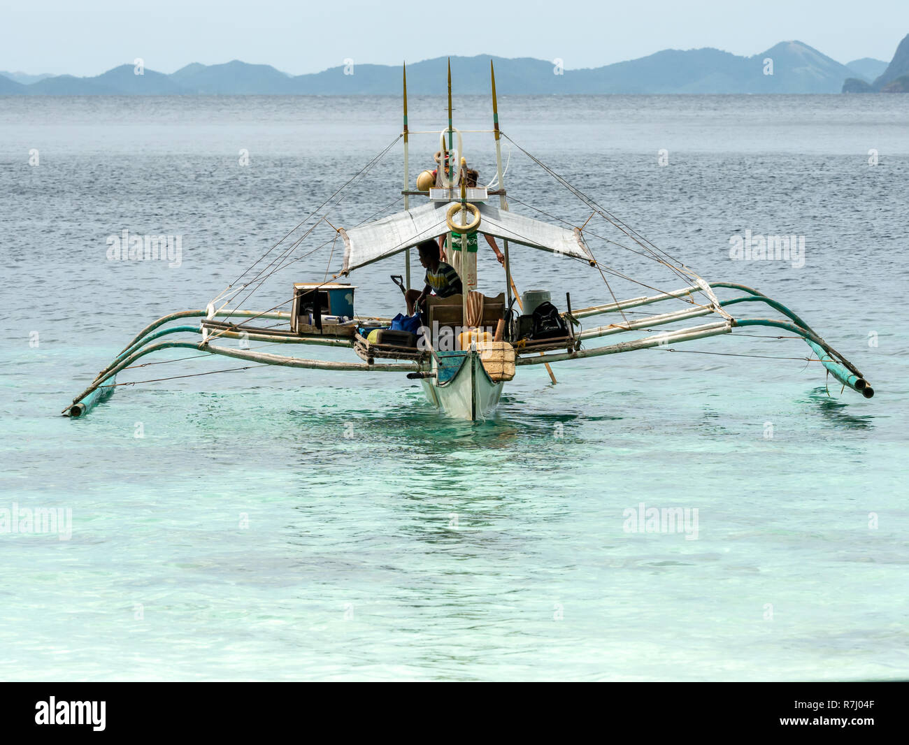 Filipino style boat Bangka at Coron, Palawan, Philippines Stock Photo ...