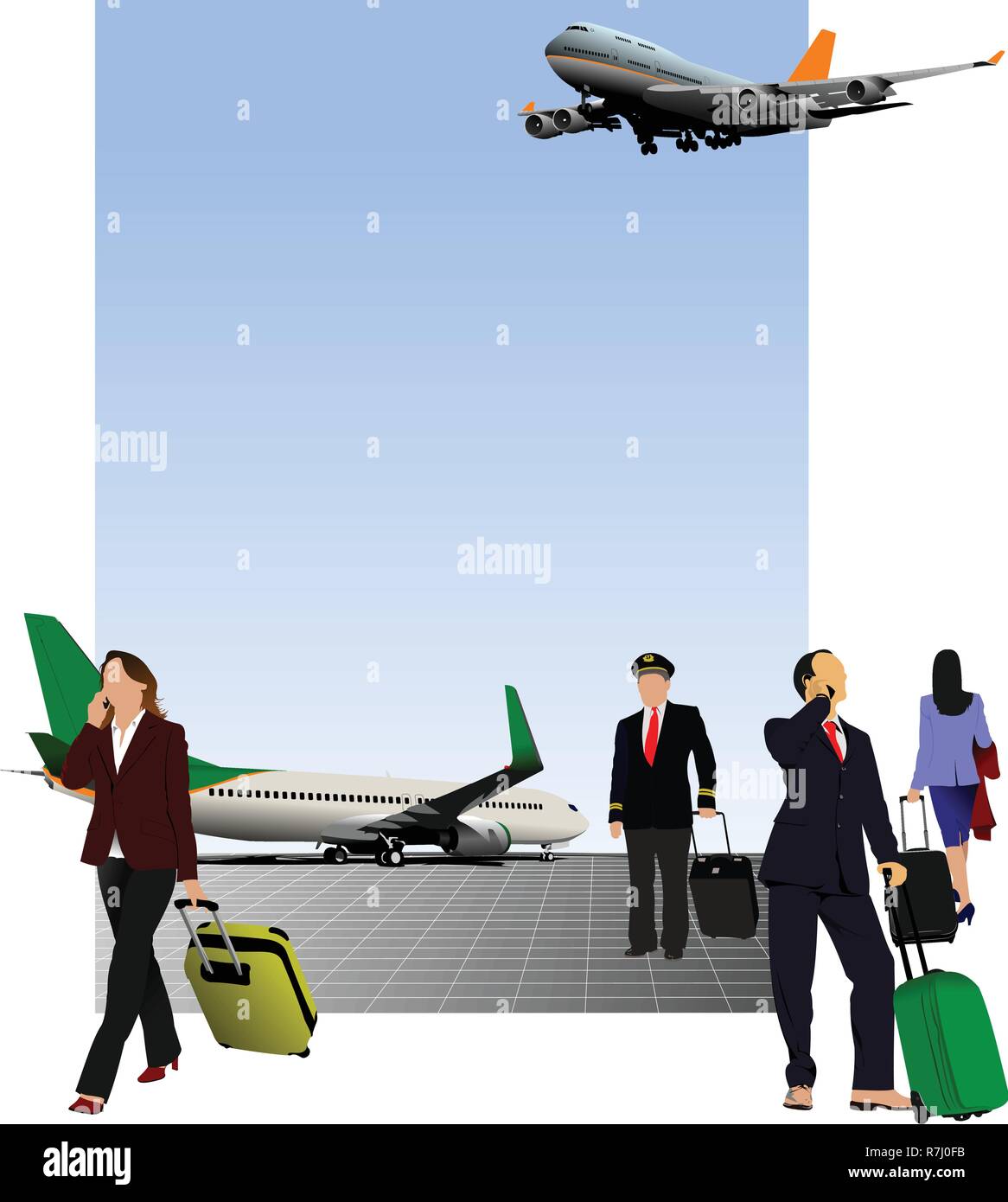 Airport scene . Vector illustration for designers Stock Vector Image ...