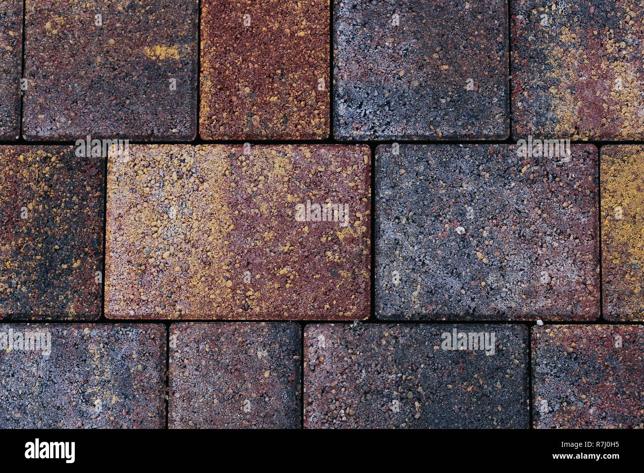 texture of paving tiles. rectangles in yellow, brown and gray Stock ...