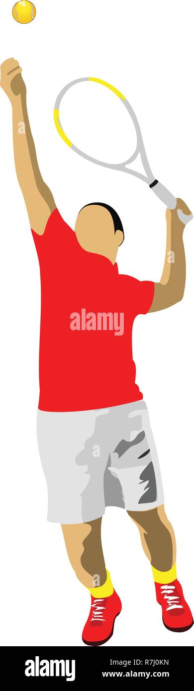 Tennis player. Colored Vector illustration for designers Stock Vector ...