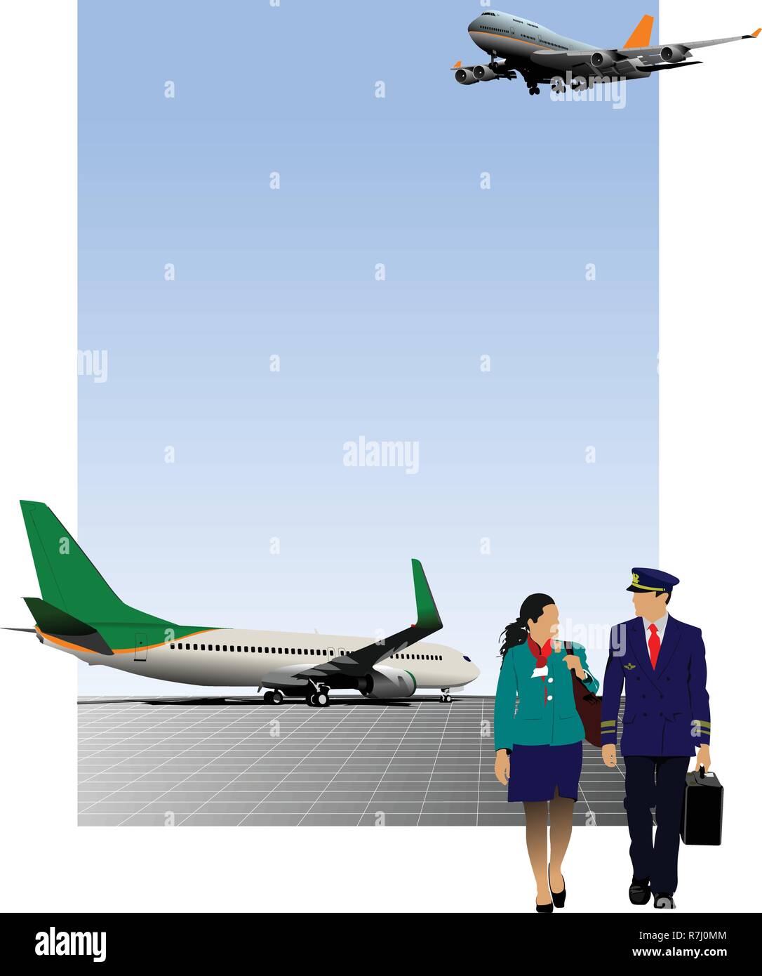 Airport scene. Vector illustration for designers Stock Vector Image ...