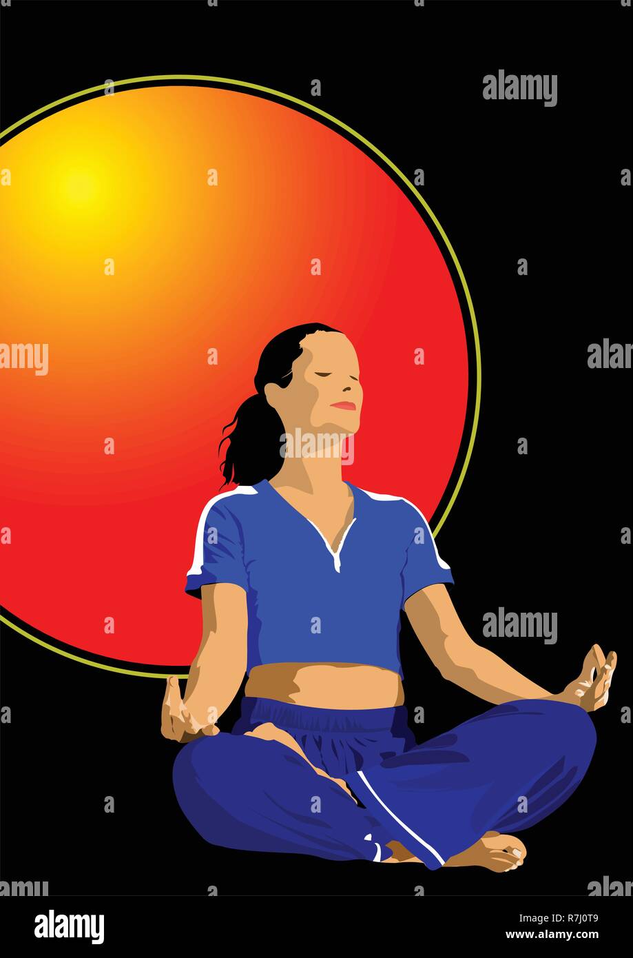 Yoga pose - vector poster Stock Vector Image & Art - Alamy