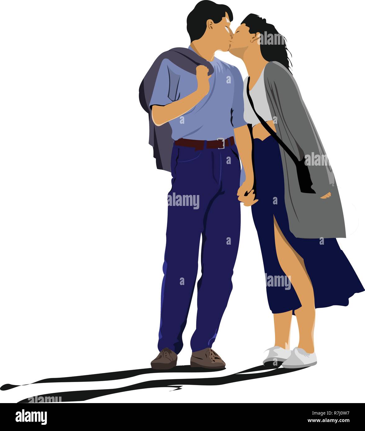 Kissing Couple vector illustration Stock Vector Image & Art - Alamy