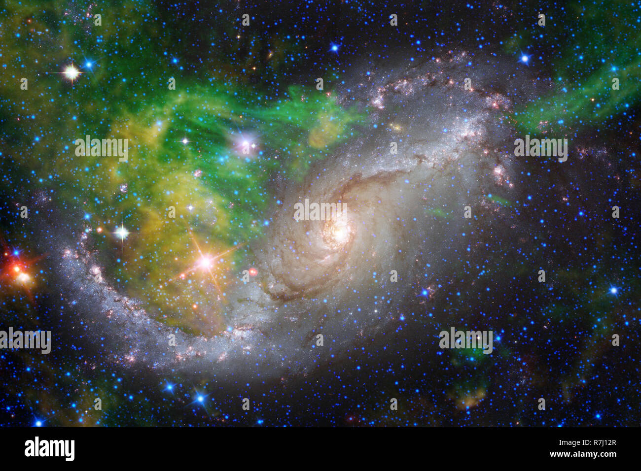 Beautiful galaxy and cluster of stars in the space night. Elements of ...