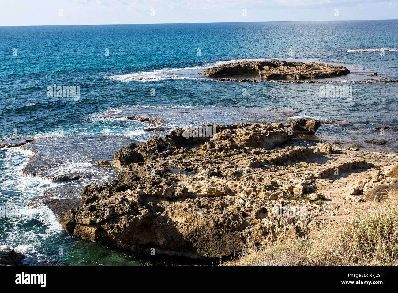 Rock Formation on Dor-Habonim beach, Israel Stock Photo - Alamy