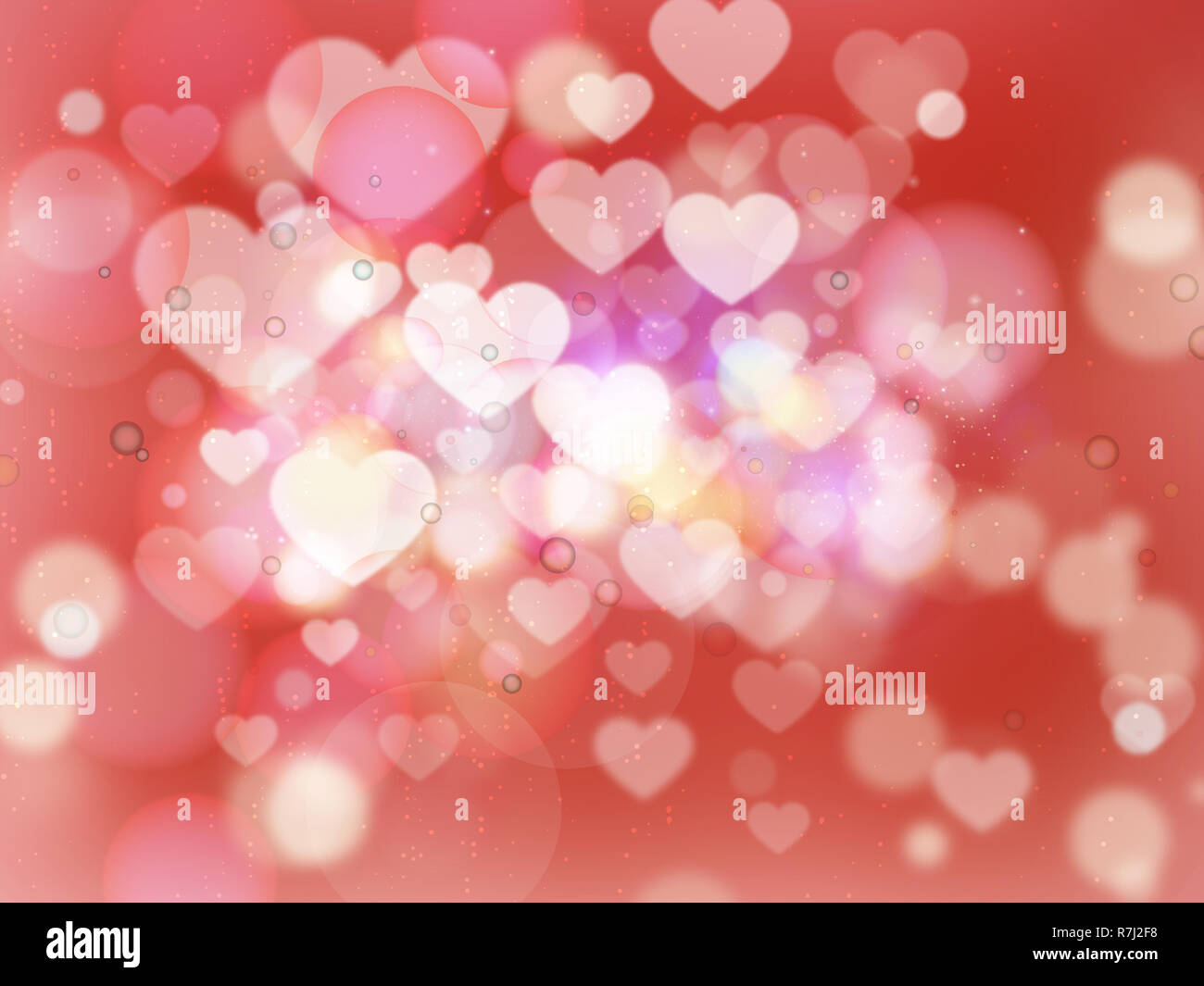 Heart blurred lights on a colorful background, Background with ...