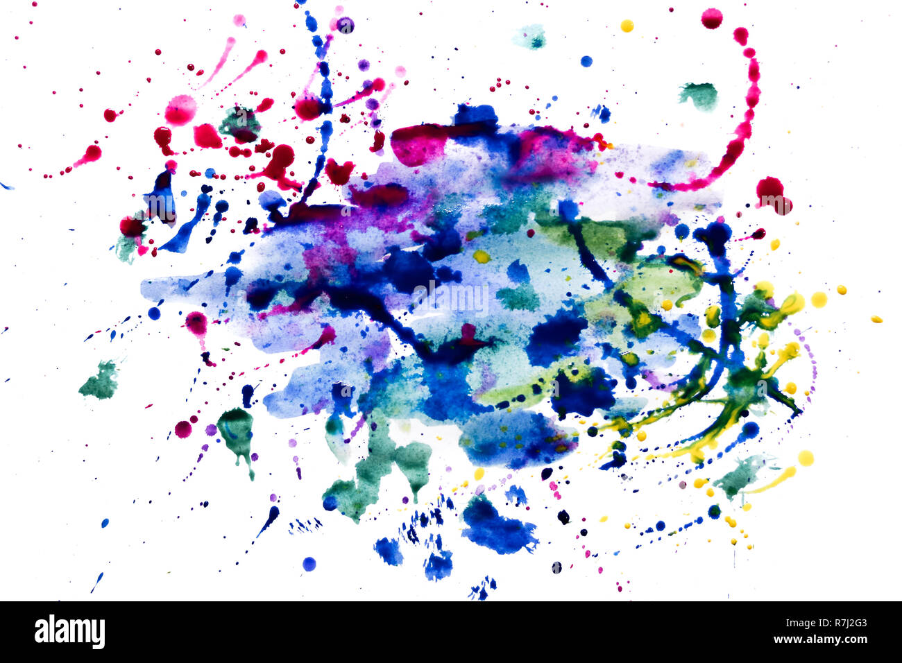multi-colored splashes of watercolor and stains Stock Photo - Alamy