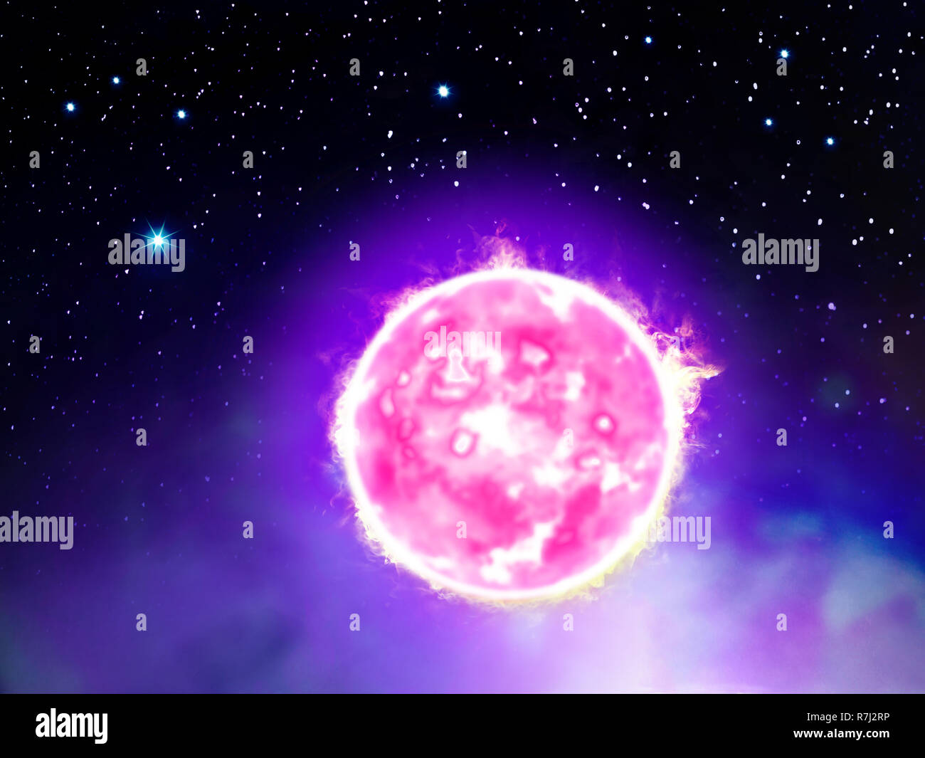 illustration of extragalactic system, enlarged view in the Universe ...