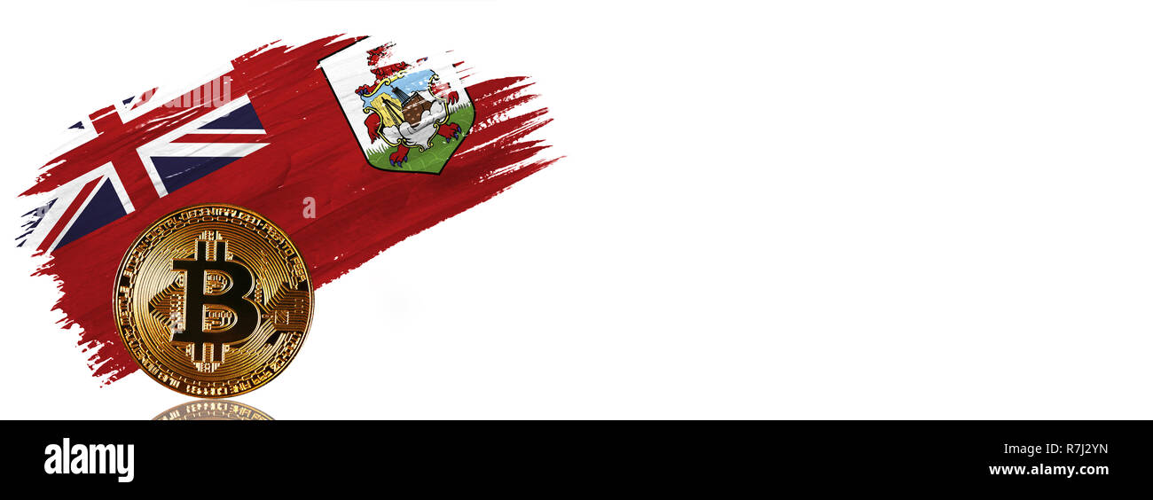 Painted brush stroke in the flag of Bermuda Islands. Bitcoin ...