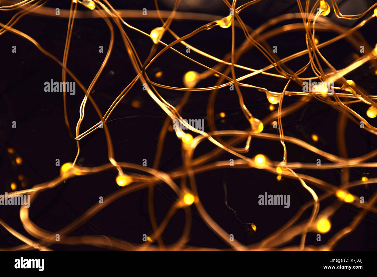 led golden sparkle fairy lights with bokeh effects, warm shining fairy ...